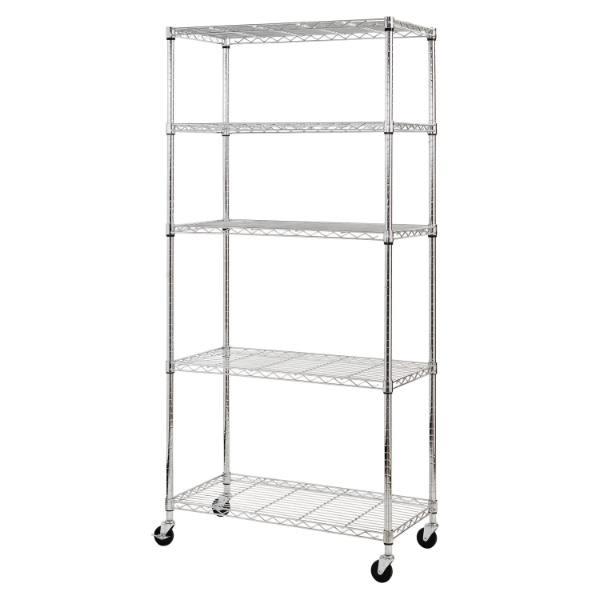 Muscle Rack 5-Tier Shelving Unit in Black, 48 in. W x 72 in. H x 24 in ...