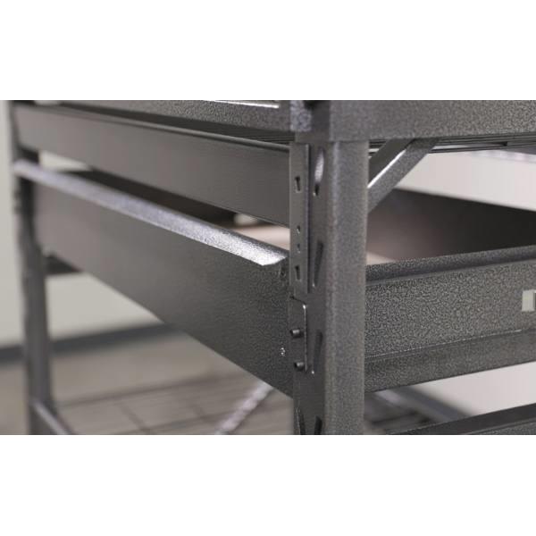Mustang Rack™64-1/2 x 34 x 15" Commercial Bin Rack With 24 Plastic Bins ...