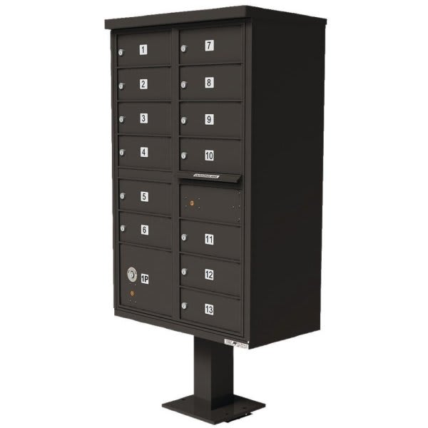 Florence Mfg Cluster Box Unit-16 Mailboxes 2 Parcel Locker, Black | HD ...