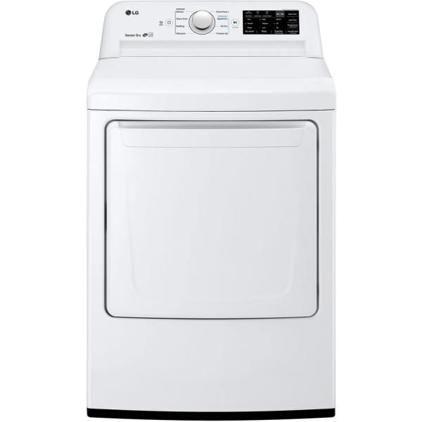 Lg 7.4-Cu. Ft. Front Load Electric Dryer In White | HD Supply