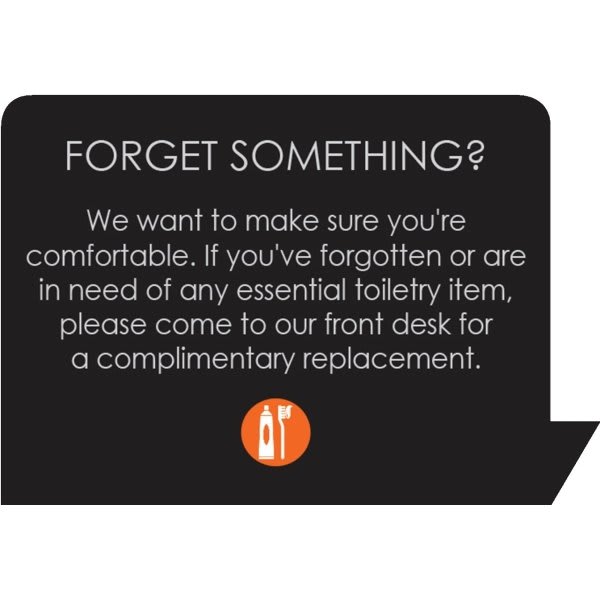 Days Inn by Wyndham® Forget Something Tent Card, 4 x 12, Case Of 100 ...