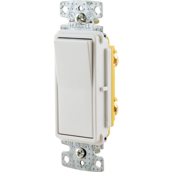 Hubbell-PRO 15 Amp/120 VAC 2-Position Toggle Switch, White, Package Of ...