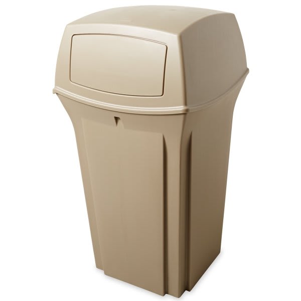Commercial Zone Products PolyTec 30 Gallon Hexagon Trash Can (Beige ...