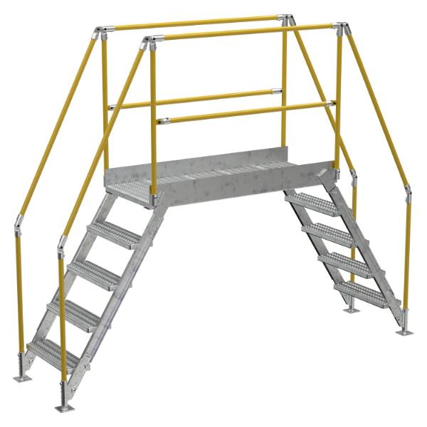 Vestil Galvanized Cross-Over Ladder 103.5x92.15in 5 Step | HD Supply