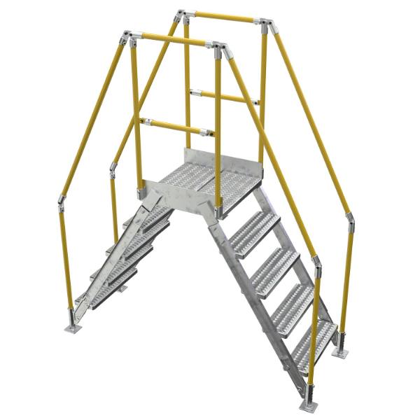 Vestil Galvanized Cross-Over Ladder 115.5x92.15in 5 Step | HD Supply