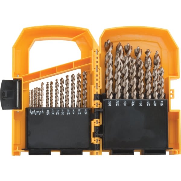 DeWalt® 14-Piece Cobalt Pilot Point Drill Bit Set, Sizes 1/16" Through ...