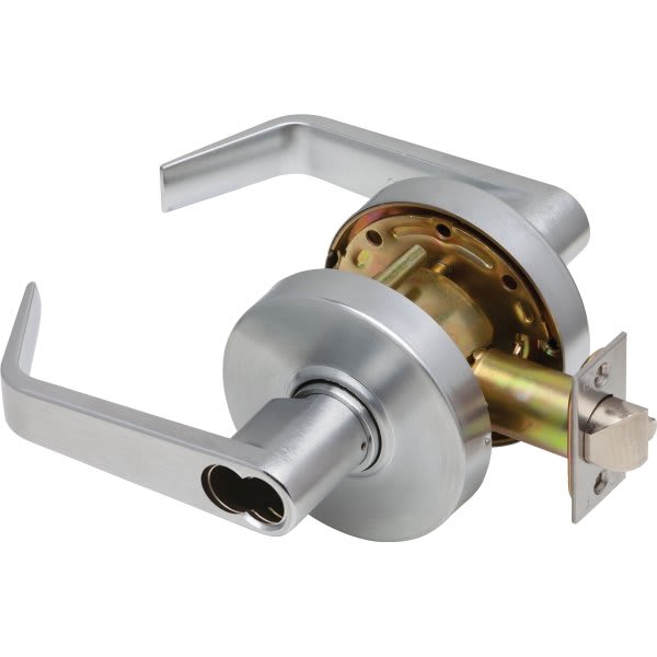 Dexter C1000 Cylindrical Entrance Lock Regular Lever 6-Pin Keyway Satin ...