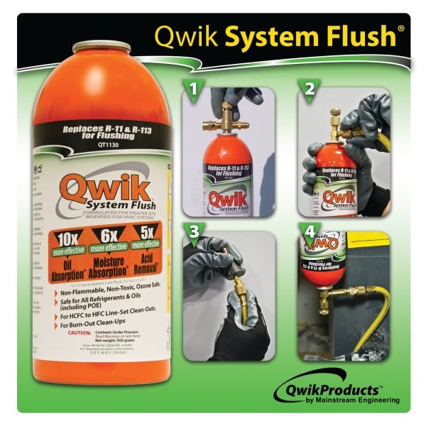 QwikProducts Qwik System Flush® Kit, 1 Lb Cans, Valve, Charging Hose, Nozzle (2-Pack) | HD Supply