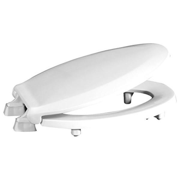 Premier Elongated Closed Front Toilet Seat With Cover Plastic In White ...