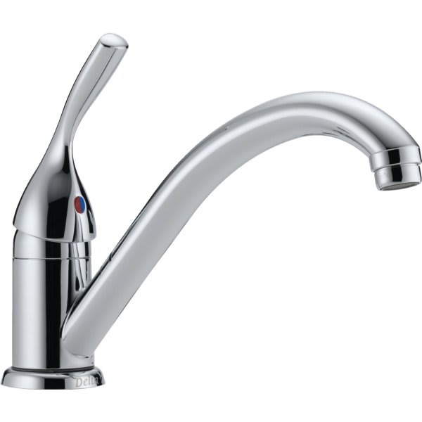 Delta® Foundations™ 1-Handle Kitchen Faucet w/ 1.8 GPM in Chrome | HD ...