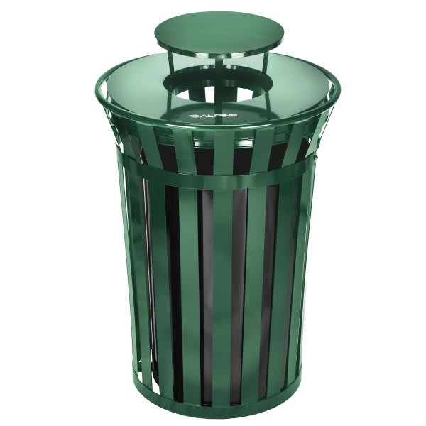 Alpine Industries Outdoor Metal Waste Receptacle - 38 Gallon Black | HD ...