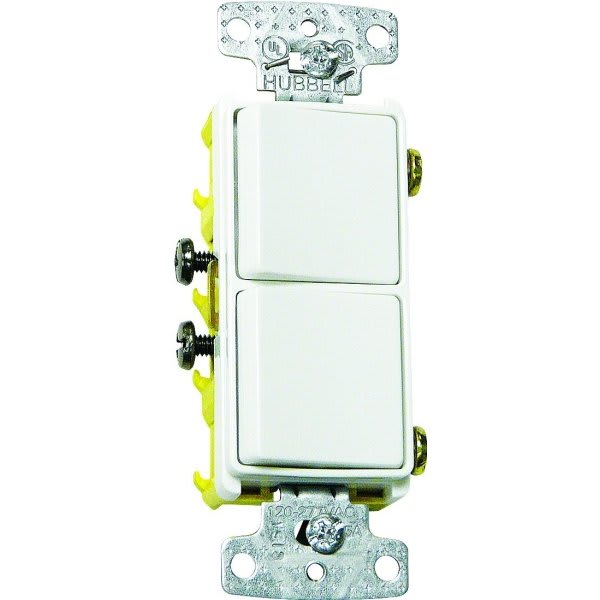 Leviton Decora 15A 120/277V 1-Pole Ac Combination Rocker Switch, White ...