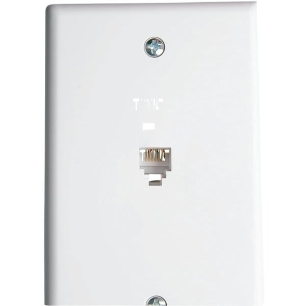Adamax Surface Phone Jack Wall Plate, White, Package Of 5 | HD Supply