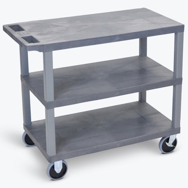 Luxor 18" X 35" 2-Tub Shelf Heavy Duty Utility Cart In Gray | HD Supply