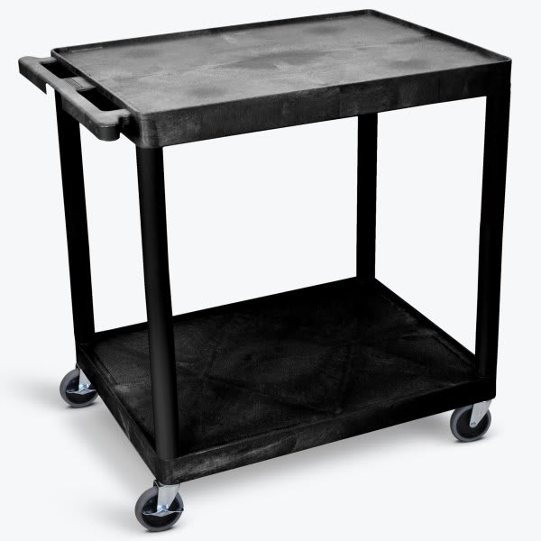 Luxor 24" X 45" 2-Tub Shelf Heavy Duty Utility Cart In Black | HD Supply