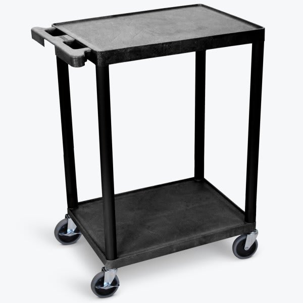 Luxor 18" X 35" 2-Tub Shelf Utility Cart With 5" Semi-Pneumatic Casters ...