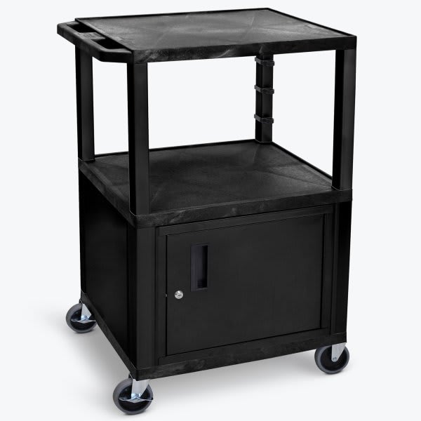 Luxor 18" X 35" 2-tub / 1-flat Shelf Utility Cart With 4" Casters In ...