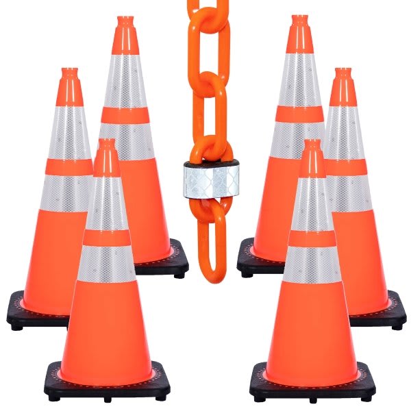 Fluorescent Orange Reflective Safety Traffic Cone | HD Supply