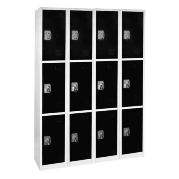 Adir Office 72 In. X 12 In. 4-Compartment Steel Key Lock Locker Black ...
