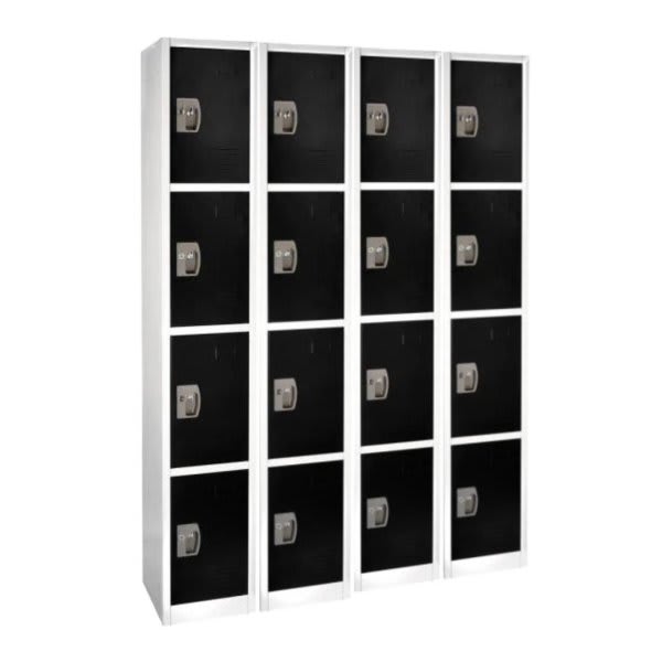 Adir Office 72 In. X 12 In. 4-Compartment Steel Key Lock Locker Black ...