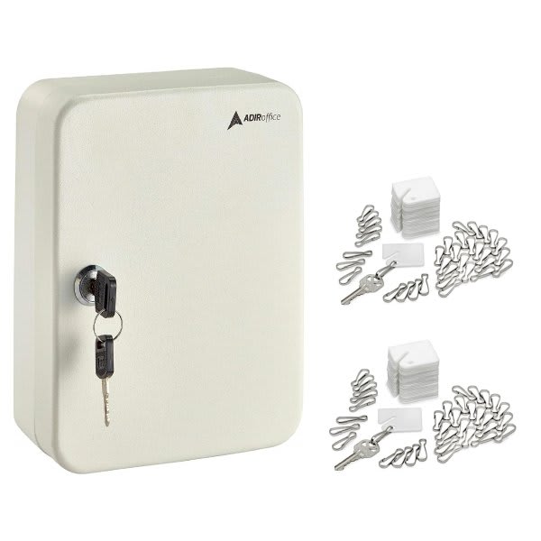 Adir Office 60-Key Steel Heavy-Duty Digital Lock Key Cabinet White | HD ...