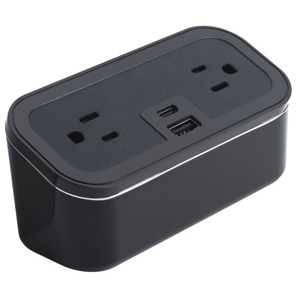 Teleadapt PowerHub Mini with tamper resistant US outlet USB-A & USB-C ...