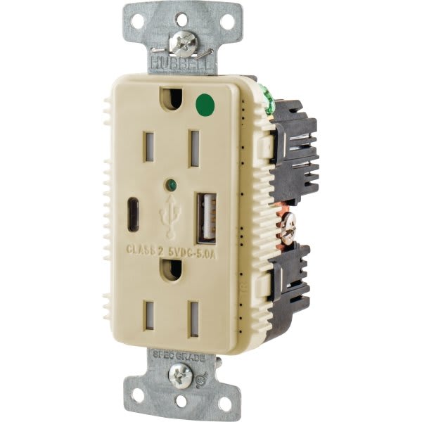 Hubbell® 15 Amp 125 Volt Four Outlet 4-Plex Heavy Duty Receptacle ...