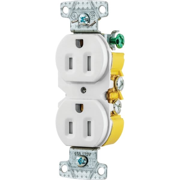Hubbell® 15 Amp 125 Volt Self-Grounding Residential Straight Blade ...