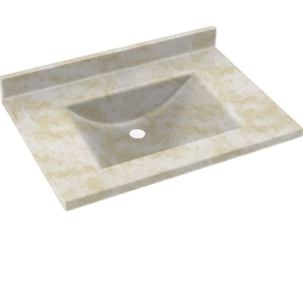 Modular Vanity Tops 31 X 22" Solid White Cultured Marble Vanity Top And ...