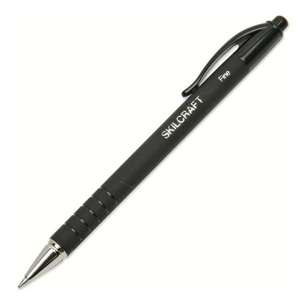 Skilcraft Zebra Retractable Ballpoint Pen, Blue Ink, Steel Barrel ...