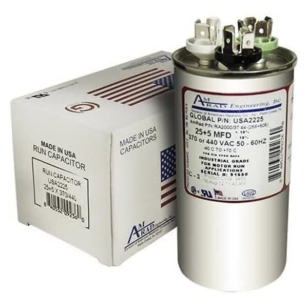 Amrad Engineering 45/5 Mfd, 370/440 Vac Round Motor Run Capacitor | HD ...