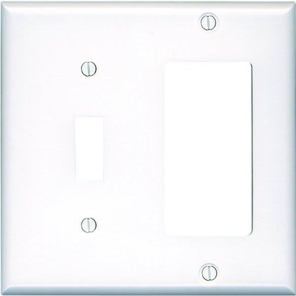 Leviton White 2-Gang 1-Decorator/rocker/1-Duplex Wall Plate 1-Pack | HD ...