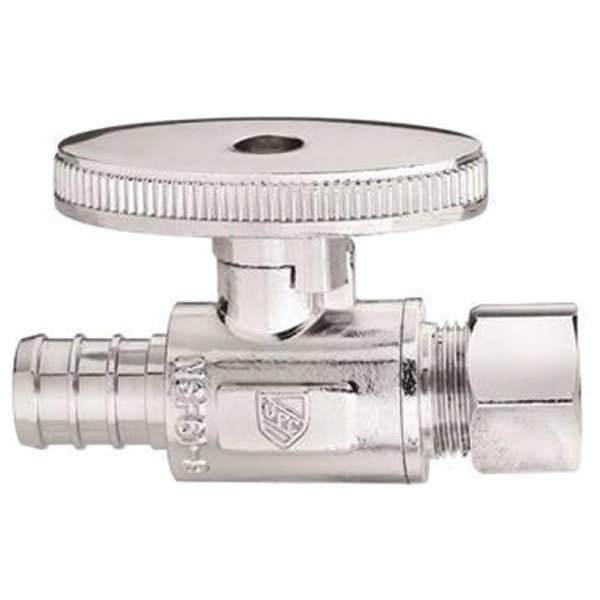 Brasscraft® Multi-Turn Dual Angle Stop Valve 1/2" Comp X 3/8" X 3/8 ...