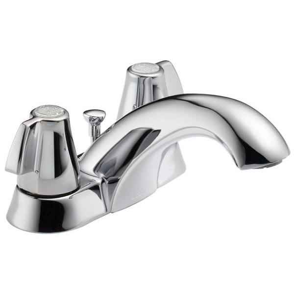 Delta Foundations 4 In. Centerset 2-Handle Bathroom Faucet In Brushed ...