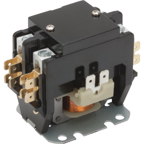 30 Amp Magnetic Line Contactor, Double Pole, Single Throw, 24 Volt Coil ...