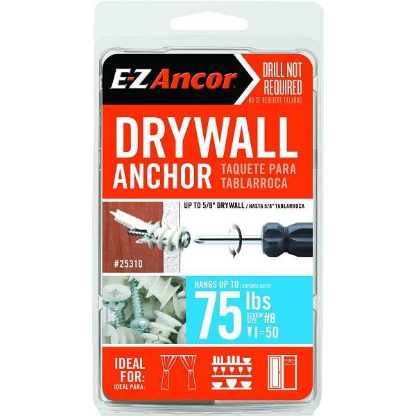 E-Z Ancor Stud Solver #7x 1-1/4" Phillips Flat-Head Drywall Anchor ...