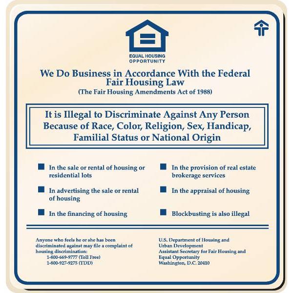 Fair Housing Signs | HD Supply