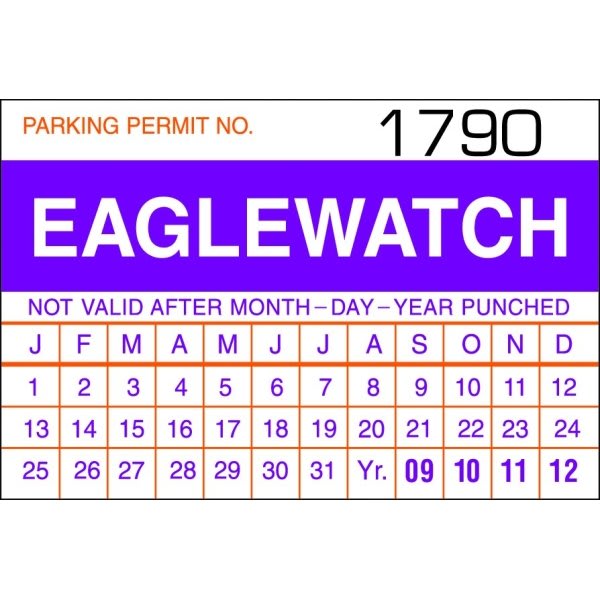 Non-Reflective Plastic Parking Permit Tags, Blue Square, Small, Package ...