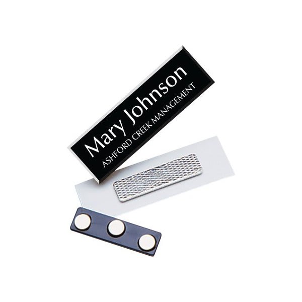 Name Tag with Pin Backing, Silver, 3 x 1 | HD Supply