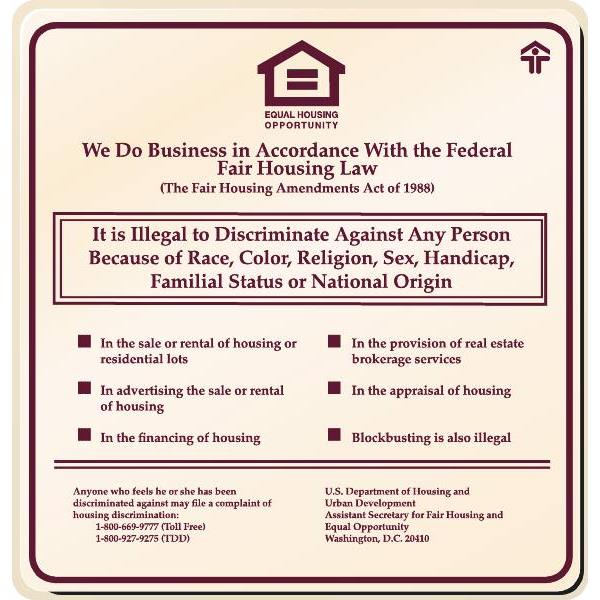 Fair Housing Signs | HD Supply