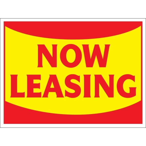 Coroplast Now Leasing Vertical Amenity Sign, Blue/Red/Yellow, 18 x 24 ...