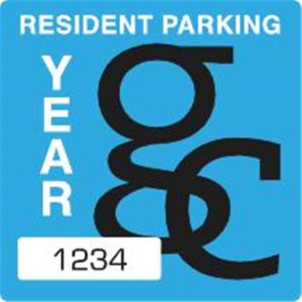Parking Permit Window Stickers, Blue & Green, 3 x 2 Package Of 100 | HD ...