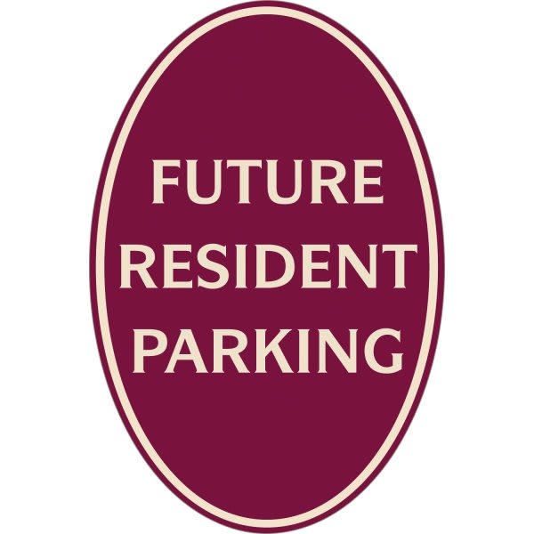 Future Resident Parking Designer Sign, Ivory on Burgundy, 16 x 16 | HD ...