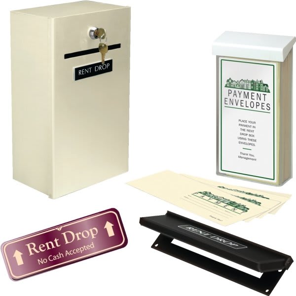 Rent Drop Box Kit with Wall Chute, Aluminum with Ivory Sign | HD Supply