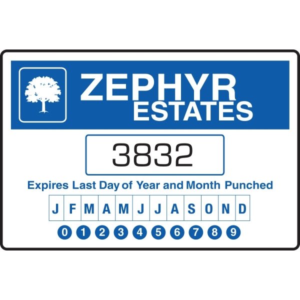 Parking Permit Static Cling Sticker, Green Tree, 2-1/4 Diameter ...