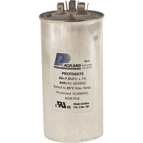 Packard 55/5 Mfd Round Dual Capacitor | HD Supply