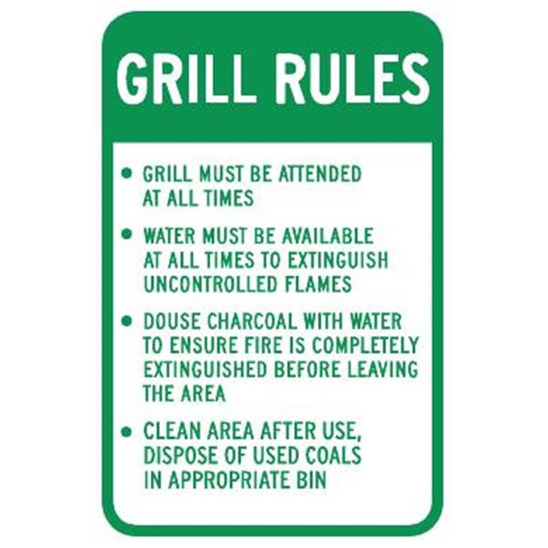 Semi-Custom Grill Rules Sign, Non-Reflective, 12 x 18 | HD Supply