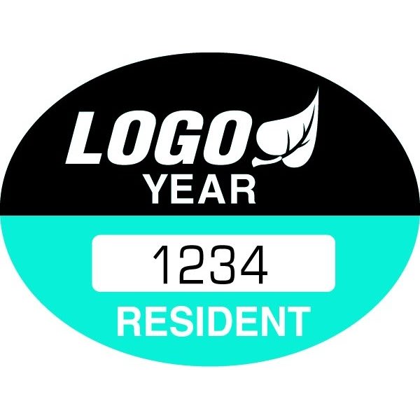 Parking Permit Static Cling Sticker, Red Houses, 2-1/4 Diameter ...