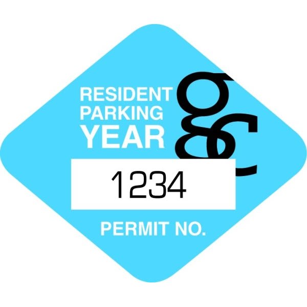 Parking Permit Window Stickers, Blue & Green, 3 x 2 Package Of 100 | HD ...