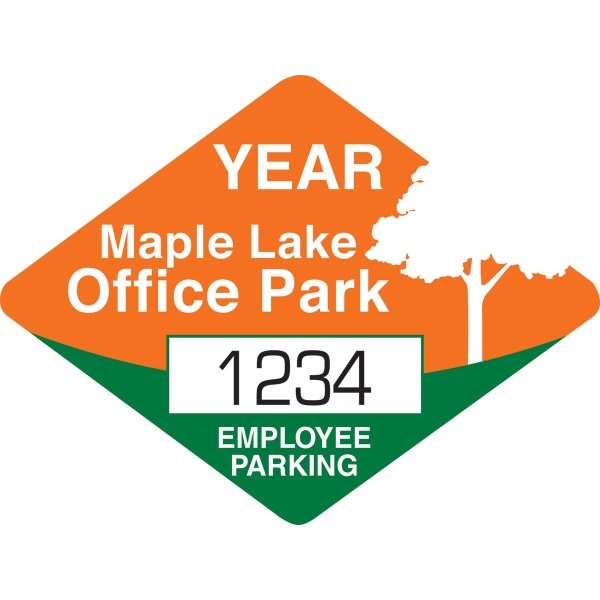 Parking Permit Static Cling Sticker, Green Tree, 2-1/4 Diameter ...